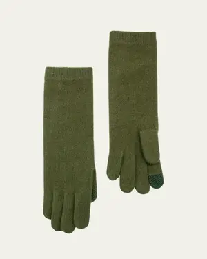 Portolano Portolano Long Cashmere Tech Gloves Martini Olive
