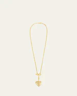 BEN-AMUN Chain Necklace With Heart Locket - Gold