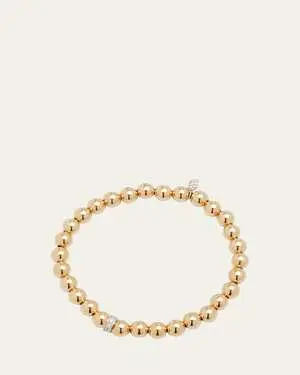 SYDNEY EVAN 14k Beaded Diamond Wheel Bracelet - Gold