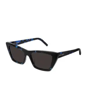 Saint Laurent Saint Laurent Cat-Eye Sunglasses Blue Havana