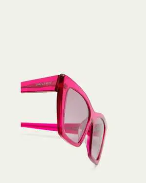 Saint Laurent Cat-eye Sunglasses - Shiny Solid Powder Pink