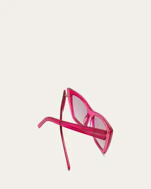 Saint Laurent Cat-eye Sunglasses - Shiny Solid Powder Pink