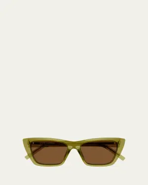 Saint Laurent Cat-eye Sunglasses - Shiny Transparent Acid Green