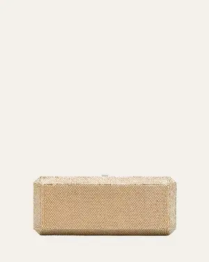 Judith Leiber Slim Rectangle Crystal Clutch - Gold