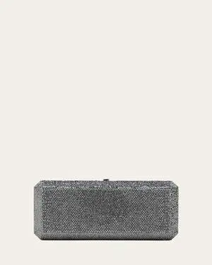Judith Leiber Slim Rectangle Crystal Clutch - Gray