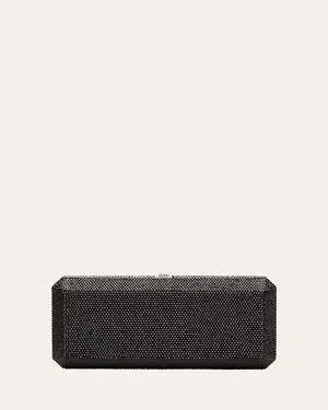 Judith Leiber Slim Rectangle Crystal Clutch - Jet