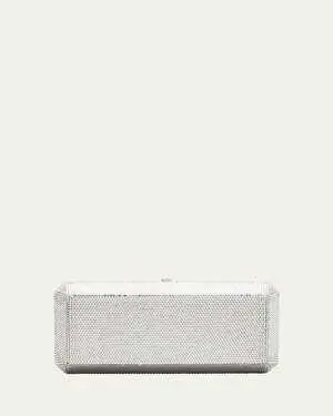Judith Leiber Slim Rectangle Crystal Clutch - Silver