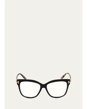TOM FORD Square Acetate Optical Glasses - Black