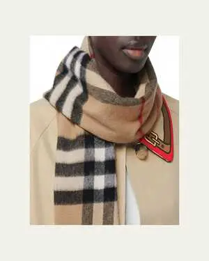 Burberry Giant Check Cashmere Scarf - Archive Beige