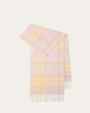 Burberry Giant Check Cashmere Scarf Cameo