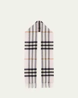 Burberry Giant Check Cashmere Scarf Pale Candy Pink