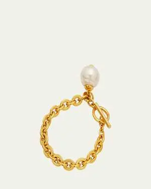 BEN-AMUN Chain Bracelet With Faux Pearl