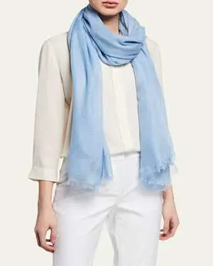 Sofia Cashmere Lightweight Cashmere Scarf Light Blue