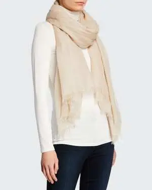 Sofia Cashmere Lightweight Cashmere Scarf Taupe
