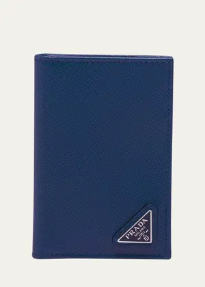 Prada Saffiano Slim Card Holder Wallet F0016 Bluette