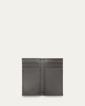 Prada Saffiano Slim Card Holder Wallet - Fumo
