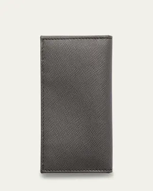 Prada Saffiano Slim Card Holder Wallet - Fumo