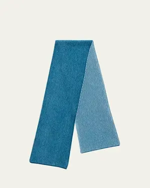 Bergdorf Goodman Ribbed Cashmere Scarf, Black Blupat