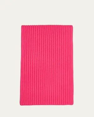Bergdorf Goodman Ribbed Cashmere Scarf, Black Pink