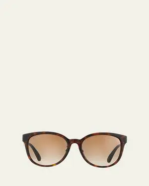 Gucci Round Frame Acetate Sunglasses - Brown Pattern