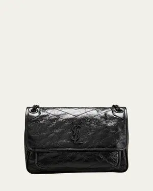 Saint Laurent Niki Medium Flap Shoulder Bag - Black