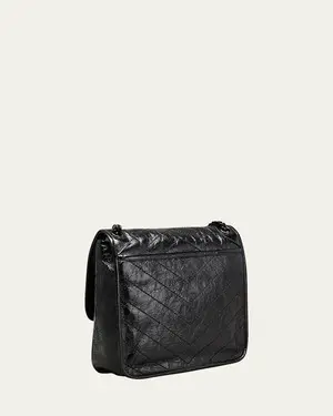 Saint Laurent Niki Medium Flap Shoulder Bag - Black