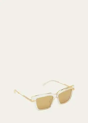 Bottega Veneta Bottega Veneta Acetate Cat-Eye Sunglasses 003 Shiny Transpa