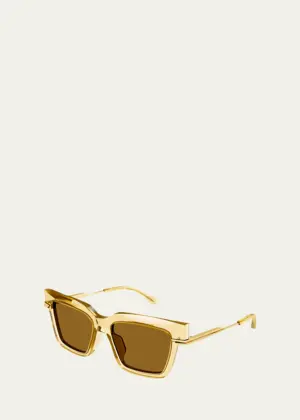Bottega Veneta Bottega Veneta Acetate Cat-Eye Sunglasses 004 Shiny Transpa