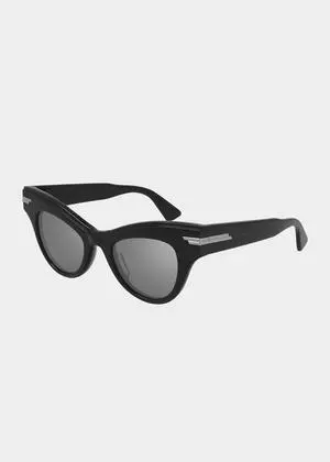 Bottega Veneta Bottega Veneta Acetate Cat-Eye Sunglasses 006 Black