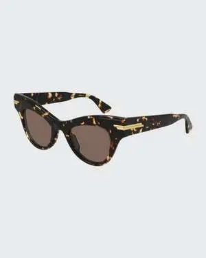 Bottega Veneta Bottega Veneta Acetate Cat-Eye Sunglasses 216 Spotted Havan