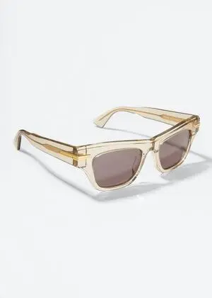 Bottega Veneta Bottega Veneta Acetate Cat-Eye Sunglasses Beige