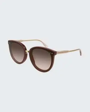 Bottega Veneta Bottega Veneta Acetate Cat-Eye Sunglasses Brown