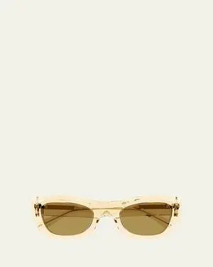 Bottega Veneta Bottega Veneta Acetate Cat-Eye Sunglasses Shiny Transparent Light Yellow