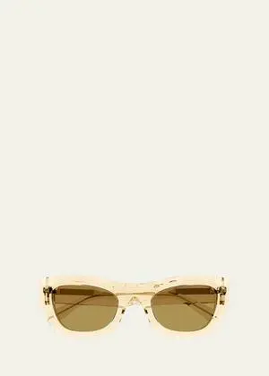 Bottega Veneta Bottega Veneta Acetate Cat-Eye Sunglasses Shiny Transparent