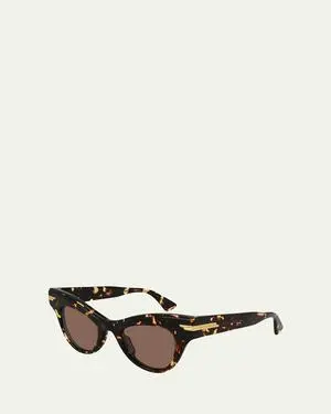 Bottega Veneta Bottega Veneta Acetate Cat-Eye Sunglasses Spotted Havana