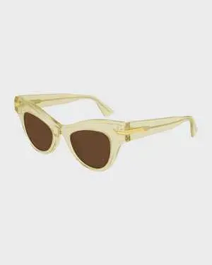 Bottega Veneta Bottega Veneta Acetate Cat-Eye Sunglasses Transparent