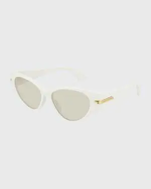 Bottega Veneta Bottega Veneta Acetate Cat-Eye Sunglasses White
