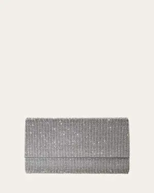 Judith Leiber Fizzoni Full-beaded Clutch Bag - Silver