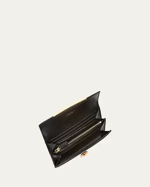 FERRAGAMO Icona Clip Continental Wallet - Black