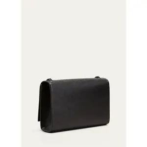 Saint Laurent Kate Shoulder Bag In Grained Leather - Black
