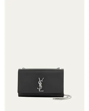 Saint Laurent Kate Shoulder Bag In Grained Leather - Black