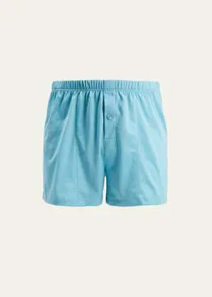 Hanro Sporty Mercerized Cotton Boxers Arctic Blue