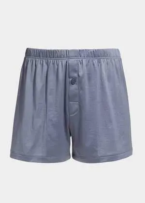 Hanro Sporty Mercerized Cotton Boxers Deep Onyx