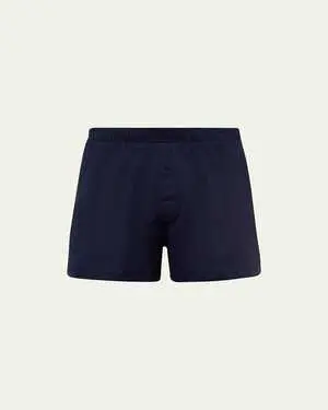 Hanro Sporty Mercerized Cotton Boxers - Midnight Navy