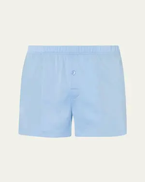 Hanro Sporty Mercerized Cotton Boxers Placid Blue