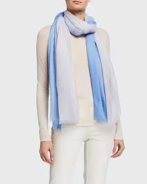 Sofia Cashmere Cashmere Ombre Scarf Sky Blue Ombre