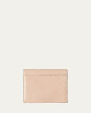 Akris Anouk Lizard-print Clutch Bag With Chain - Silver Metallic
