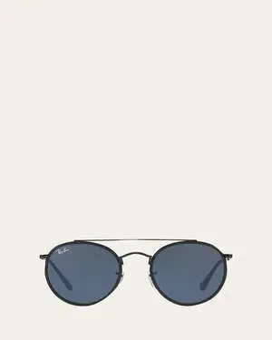 Ray-ban Ray-Ban Monochromatic Round Sunglasses Black Pattern
