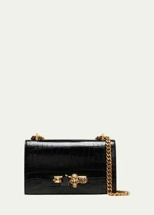 Alexander McQueen Jeweled Satchel Bag - Black