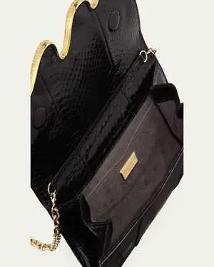 Judith Leiber Serpent Snakeskin Clutch Bag